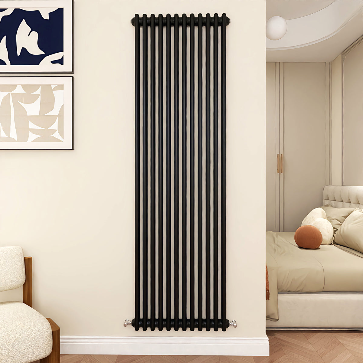 Modern Splash Cast Iron Black Radiator Vertical 1800x560mm 2 Columns
