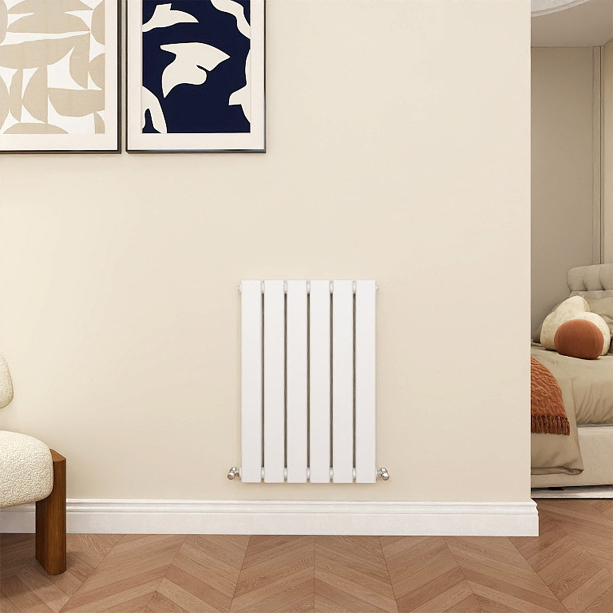 Modern Splash Flat Panel White Radiator Horizontal 600x408mm 2 Panels