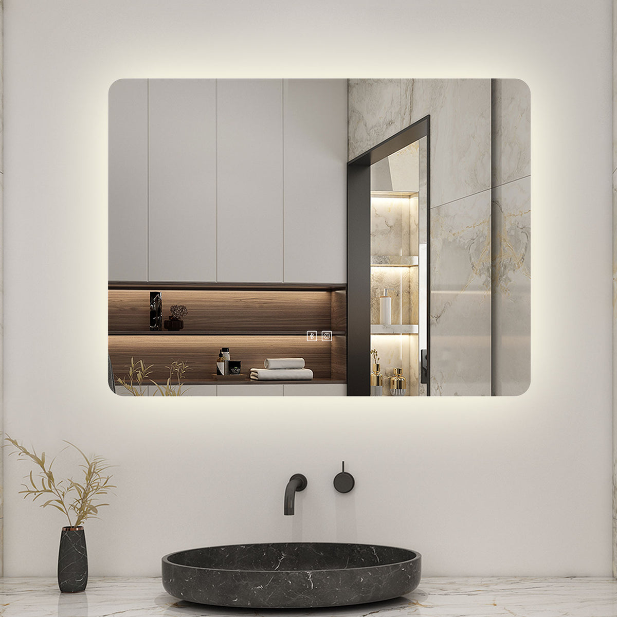 MDS 800*600mm adjustable brightness Led Mirror with Anti-fogging ...